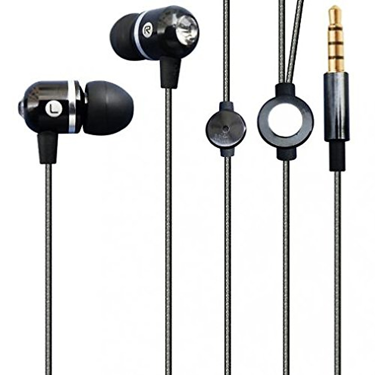 Hi-Fi Sound Earbuds Hands-Free Earphones w Mic Sleek Metal Headphones Headset Wired 3.5mm for Amazon Kindle, DX, Fire, Fire HD 6 8.9 - HD 7 8 10 - Fire Kids Edition - Kindle Fire HDX, HDX 7, HDX 8.9