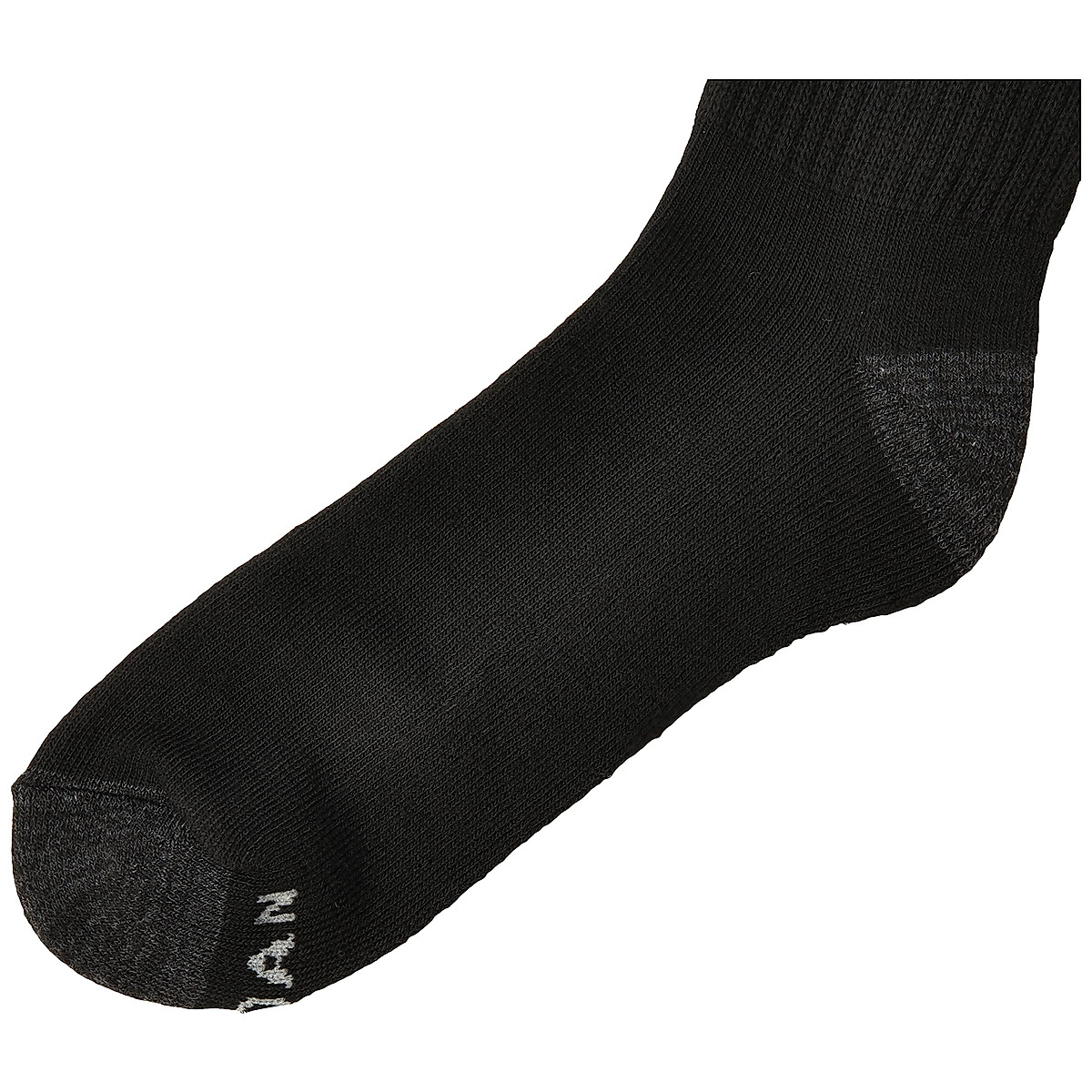Gildan Men's Polyester Half Cushion Crew Socks, 12-Pairs, Black, Shoe Size: 6-12
