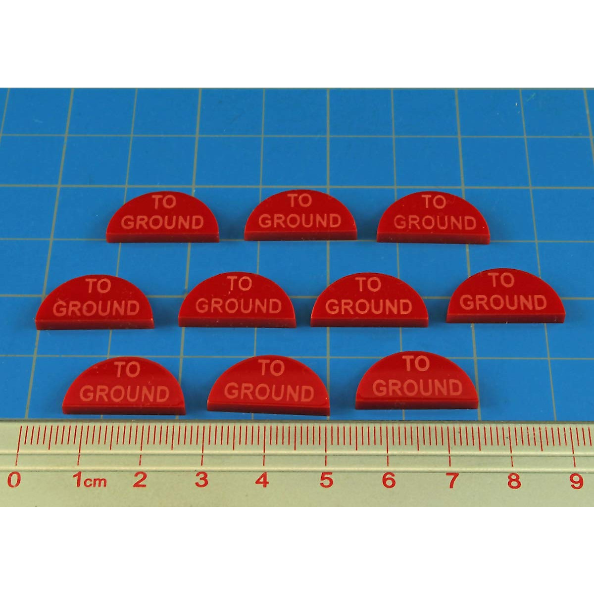 LITKO to Ground Command Token Set | Gaming Aid Pieces | Compatible with Flames of War, Bolt Action, Axis & Allies | WH40K | Napoleonic | Ancients | 10 Pack (Red)