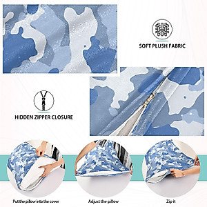 Blue Navy Camo Pillowcase for Hair and Skin Body Pillow Cover Long Body Pillow Pillowcase 20"X 54" Plush Pillow Case with Zipper for Men