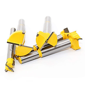 Yakamoz 5Pcs 15-35mm Carbide Forstner Drill Bit Set Hinge Hole Saw Cutter Wood Slabs Flat Wing Boring Drill Bits Auger Opener Woodworking Tool