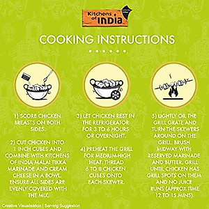 Kitchens of India Marinade for Malai Tikka, 150g (5.3 OZ), Yogurt Based Creamy Marinade for Authentic Barbecuing/Grilling Chicken Kebabs
