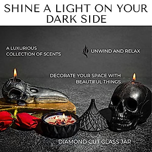 Sacred Luxury Skull Candle Set - Witchy Gifts for Women | Gothic Decor Home | Skull Gifts for Women | Black Skull Candle | Spooky Candles | Witchy