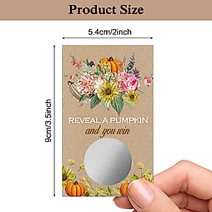 Haizct 50 Pack Rustic Pumpkin Fall Bridal Shower Scratch Off Game Cards for Country Wedding, Bridal Shower, Bridal Lottery Tickets, Wedding Shower Ideas, Baby Showe