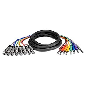 Hosa STX-802F Balanced Snake, XLR3F to 1/4 in TRS, 2 m
