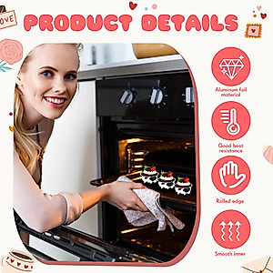 Uiifan 100 Pcs Aluminium Foil Baking Cups with Lids 5oz Cupcake Liners Disposable Ramekin Baking Cups Muffin Tins Cow Print Mini Pie Pans Cake Wrappers Containers with Spoon for Birthday Wedding Party