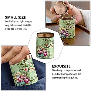 Cabilock Ceramic Tea Leaf Canister Airtight Tea Storage Jar Household Sealed Tea Storage Jar Food Storage Container for Loose Tea Coffee Bean Sugar Salt