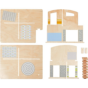 HABA Little Friends Dollhouse Town Villa with 10 Pieces of Furniture