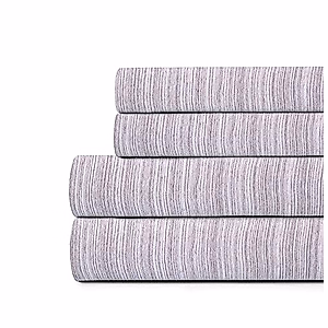 Briarwood Home Spaced Dyed Heather Jersey Sheet Set 4pc Bedding 100% Pure Cotton Bed Set Breathable Deep Pocket Easy Fit Comfortable Cozy T-Shirt Soft Sheets Premium Bedding Set (Space Gray, Full)