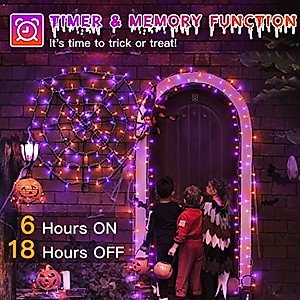 Ollny Halloween Lights Outdoor 240LED 80FT - Orange and Purple String Lights - 8 Modes IP44 Waterproof UL588 Timer Memory Plug in for Party Garden Yard Patio Tree Fence Indoor Halloween Decorations