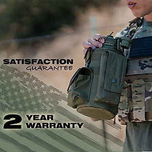 Iron Infidel Battle Bottle - Half Gallon Insulated Water Bottle with Paracord Handle, Large 64 oz Stainless Steel Water Jug with Rugged, Removable Sleeve for Keys, Wallet, & Phone (Live Free 2 Liter)