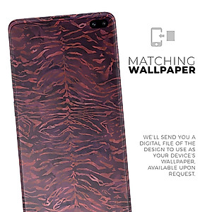 DesignSkinz Wine Watercolor Tiger Pattern Protective Vinyl Decal Wrap Skin Cover Compatible with The Samsung Galaxy S20 (Screen Trim & Back Glass Skin)