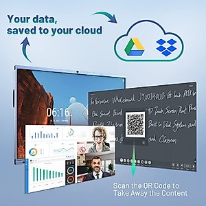 JYXOIHUB Smart Board, 65 Inch All in One Interactive Whiteboard with 4K UHD Touch Screen Flat Panel, Digital Electronic Whiteboard Built in Dual System and 20MP Camera for Classroom (65)