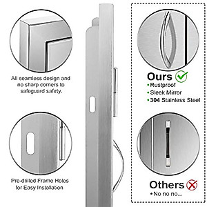 Seeutek Outdoor Kitchen Doors 17W x 24H Inch BBQ Access Door BBQ Island - Stainless Steel Single Wall Construction Vertical Door for Outdoor Kitchen Grilling Station or Commercial