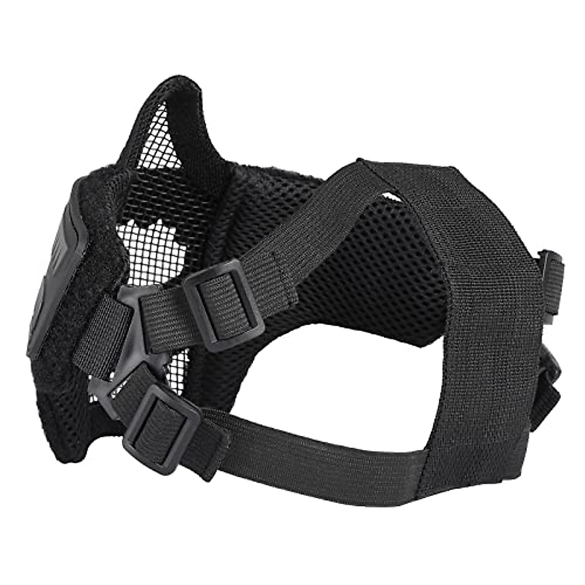 OneTigris X Storm Airsoft Mask Foldable Mesh Mask with Removable Shark Jaw Morale Patch (Black Teeth)