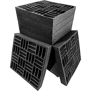 Foroomaco 12 Pack Acoustic Foam Panels 12.6"x12.6"x2" Grid Style Sound Proof Foam Panels for Walls, Home Studio Acoustic Treatments, Sound Insulation Absorbing Foam (Black)