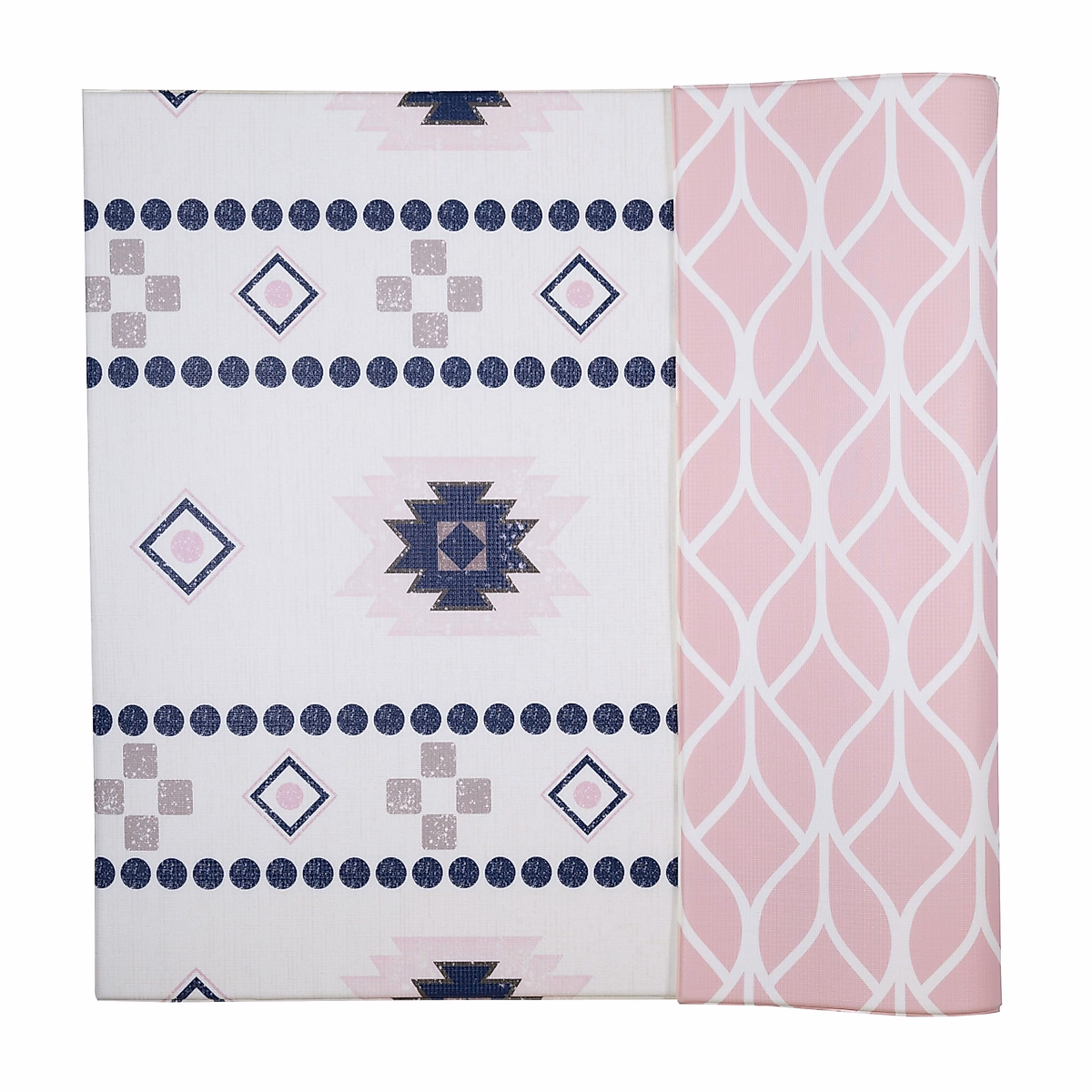 ThriveFully Kids Baby Play Mat for Floor | Toddler Tummy Time Crawling Mat | Soft Non-Toxic Foam Playmat | Non-Slip Waterproof Reversible Easy to Clean (Lotus/Desert Pink - 78" x 54")