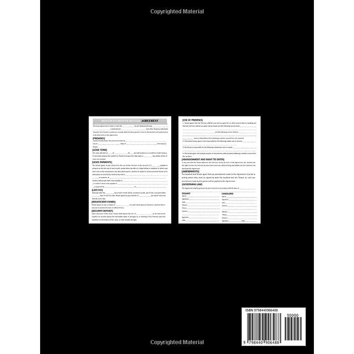 Rental Agreement Forms Book Month To Month: 75 Forms | Month-to-Month Lease Agreement Forms Book For Property Rent