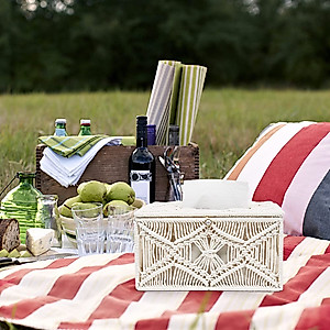 Tissue Box Cover Rectangle, Paper Tissue Holder Napkin Tissues Organizer, Home Decor for Bathroom Bedroom Dresser Living Room Office (Rectangle)