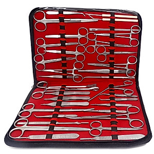Premium A2ZSCILAB 157 Pieces Instruments Kit Veterinary Scissors Forceps Needle Holders Scalpel Handle, Stainless Steel All in One
