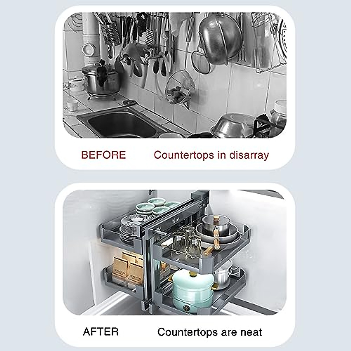 AHDFY Kitchen Aid Dish Rack, Dish Drying Rack, Swivel Full Pull Out Dish Rack, Turntable Lazy Susan Organizers for Handed Open Blind Corner Cabinet Organizer,900CABINTE