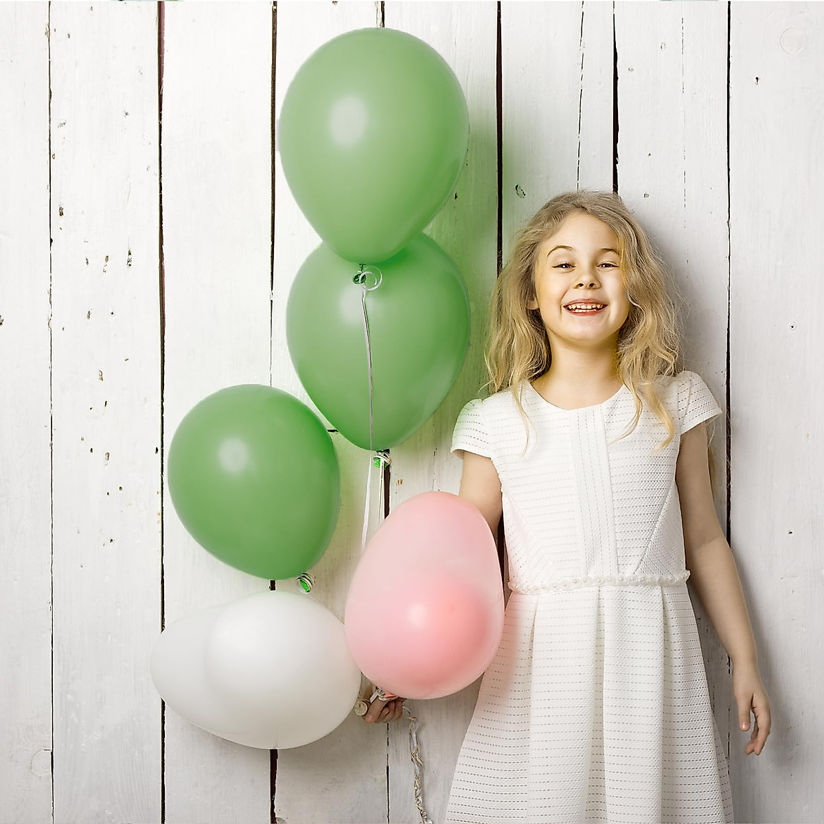 RUBFAC Sage Green Balloons Different Sizes 105pcs 5/10/12/18 Inches for Garland Arch, Olive Green Party Latex Balloons for Birthday Graduation Baby Shower Wedding Anniversary Party Decoration