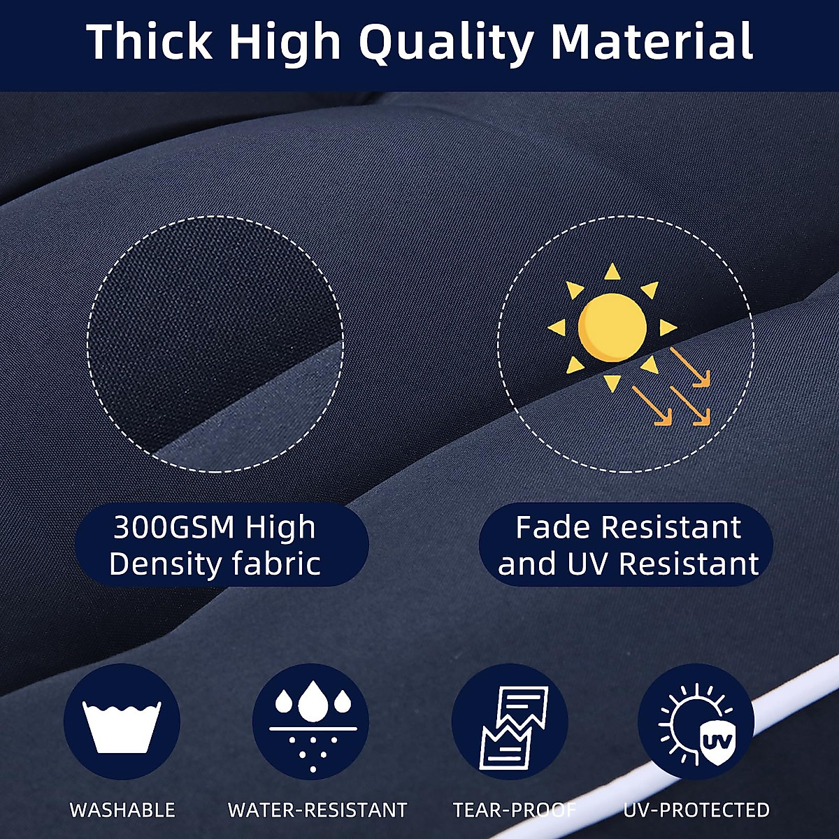 Maphissus 3 Seat 57 Inches Outdoor Porch Swing Cushions,Water-Resistant Tufted Patio Swing Replacement Cushions