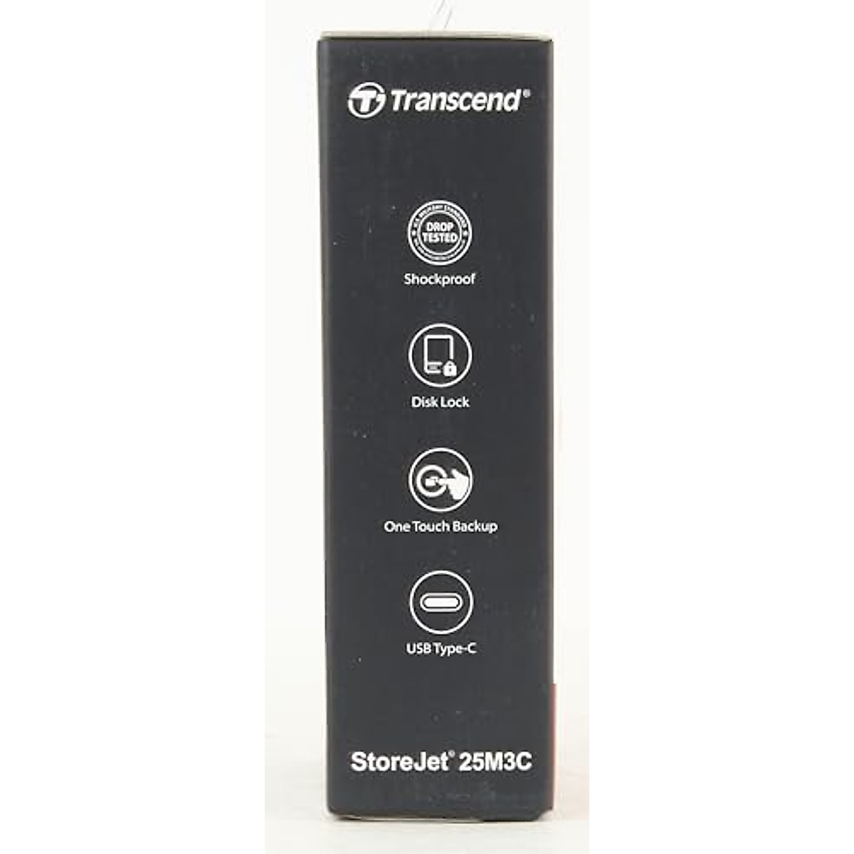 Transcend 2TB StoreJet 25M3C USB Type-C Portable Hard Drive (HDD) Rugged, Anti-shock resistant, Compact and Lightweight with Lightning-fast Speeds and a One Touch Backup Button (Iron Grey) TS2TSJ25M3C