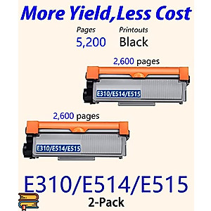 (2-Pack, Black) Compatible ColorPrint E515DW Toner Cartridge Replacement for Dell E310dw E310 E514dw E515dn E515 593-BBKD Laser Printer