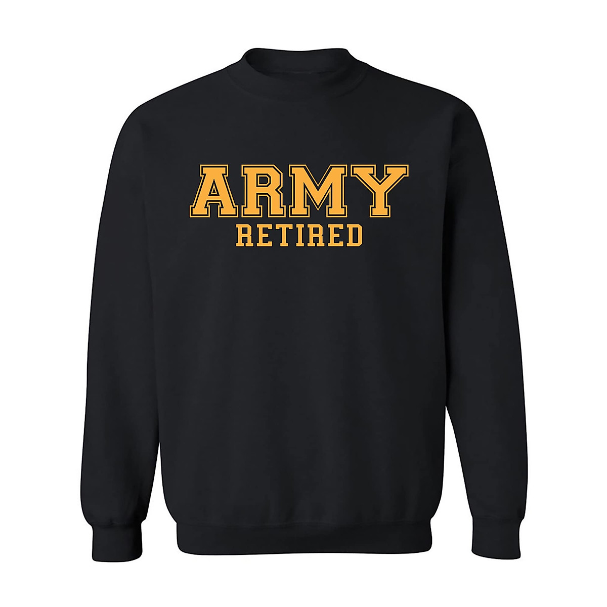 zerogravitee Army Retired Gold logo Military Style PT Crewneck Sweatshirt in Black - XX-Large