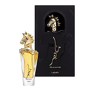 Lattafa Perfumes Maahir Eau de Parfum - EDP 100ML(3.4 oz) I Bold and Rich Oud Fragrance I Sandalwood, Musk and Vanilla Notes I Signature Arabian Perfumery I