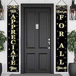 LOONELO Appreciate Thank You Porch Banner, We Appreciate You Porch Sign, Thanks for All You Do Banner Sign Party Decorations for Congrats Grad National Nurses Day Happy Retirement