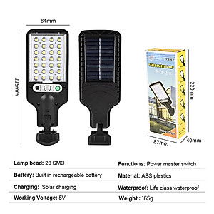 PHILISENMALL Outdoor Wall-Mounted Solar Light Waterproof Security Flood Lights with Remote Control Intelligent Human Sensing Wall Hanging Street Light for Garden Fence Yard Deck Garage