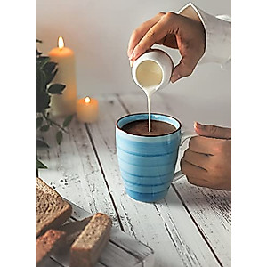 Sweese 16 oz Coffee Mugs Set of 6 for Latte Ice Americano Hot Tea Beverage Cocoa, Porcelain Tea Cup with Handle, Dishwasher Safe, Multicolor, Gradient Colors, 626.002