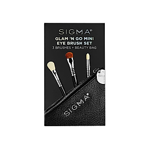 Sigma Beauty Glam 'N Go Mini Eye Brush Set, 3 Brushes and Beauty Bag