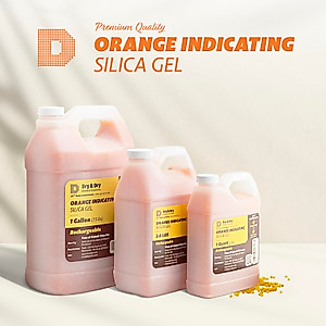 Dry & Dry" [1 Quart Premium Orange Indicating Silica Gel Desiccant Beads(Industry Standard 3-5 mm) - Rechargeable Silica Gel Beads(2 LBS)