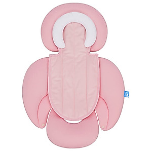 COOLBEBE New 2-in-1 Head & Body Supports for Baby Newborn Infants - Extra Soft Stroller Cushion Pads Car Seat Insert, Prefect for All Seasons, Pink
