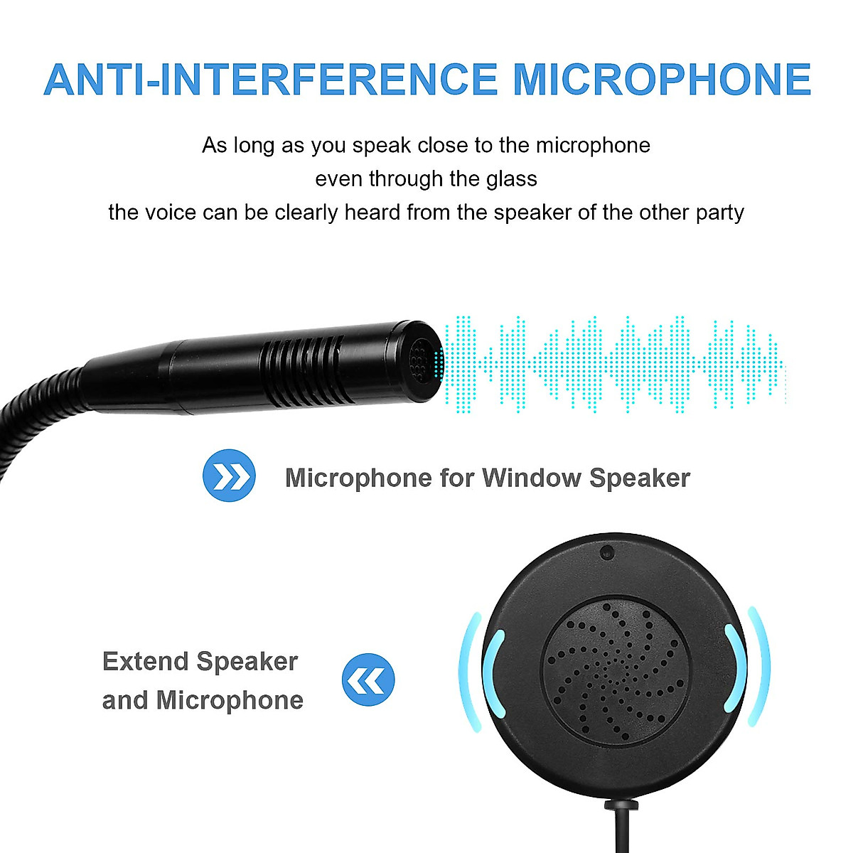 CallToU Window Speaker Intercom System and Counter Intercom for Bank Hospital Office Store Bus Station Ticket Booth Window