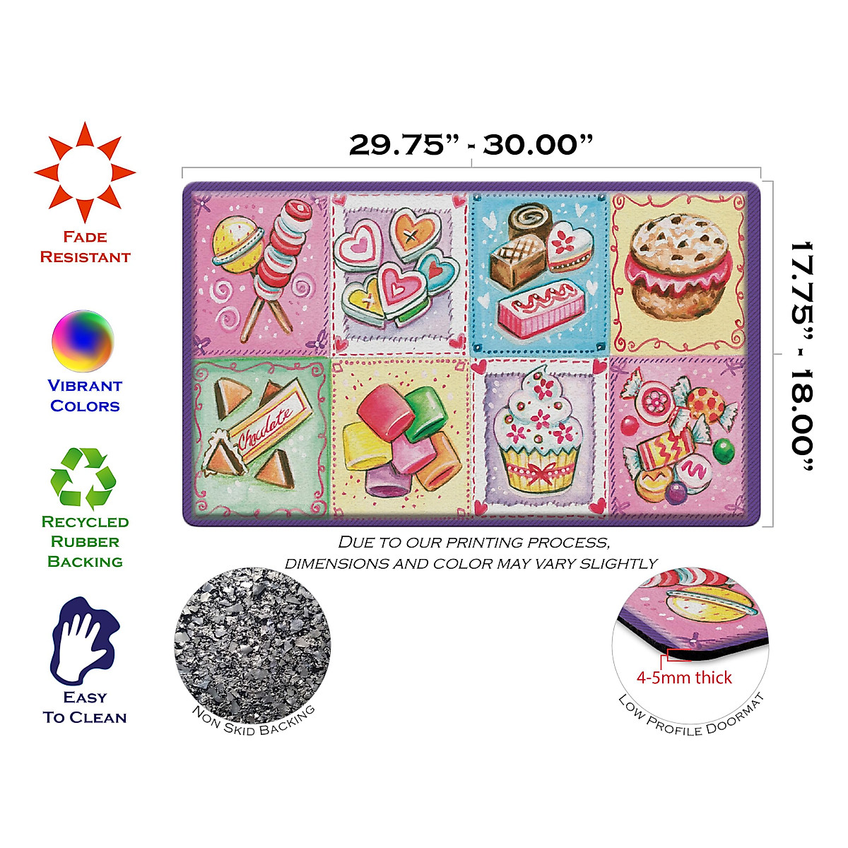 Toland Home Garden 800298 Granny's Goodies Bake Door Mat 18x30 Inch Sweets Outdoor Doormat for Entryway Indoor Entrance