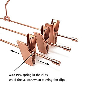 Koobay 13.8" Rose Gold Pants Metal Clothes Hangers, 30 Pack, Trouser Hangers with Clips Bottom Hangers Storage Display
