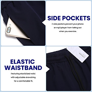 COOFANDY Men's 2 Pack Gym Workout Shorts 7 Inch Quick Dry Athletic Shorts Lightweight Running Shorts with Pockets Black/Navy Blue