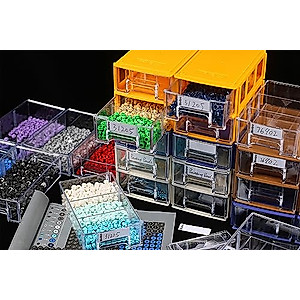 Stackable Storage Drawers Set of 20, Plastic Drawers Organizer for Small Parts Screw Craft Organizer, Mini Drawer Organizer with Dividers and Paper Labels(20 PCS, Blue)