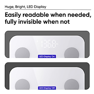 WYZE Scale S for Body Weight, Body Fat Monitor, Digital Bathroom Scale, Body Composition Analyer, Baby/Pet Mode, Wireless, Bluetooth, 400 lb Black&White