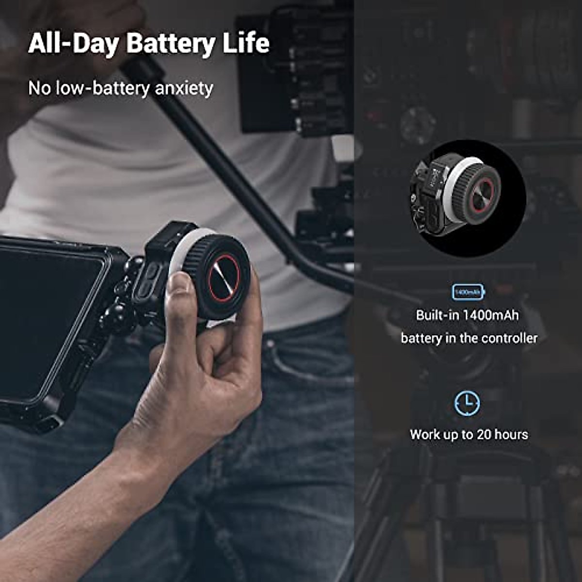 SmallRig MagicFIZ Wireless Follow Focus Basic Kit with Handwheel Controller and Receiver Motor, 100m / 328ft Remote Focus Control for DSLR and Cine Lenses - 3781
