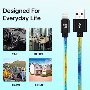 LAX [Apple MFi Certified] Fast Charger iPhone Lightning Cable, iPhone Cord Compatible with iPhone 14/13 /12/11 Pro Max/XS MAX/XR/XS/X/8/7 /6S /6 /SE /5S /iPad, iPod & More - (10FT-Rainbow)