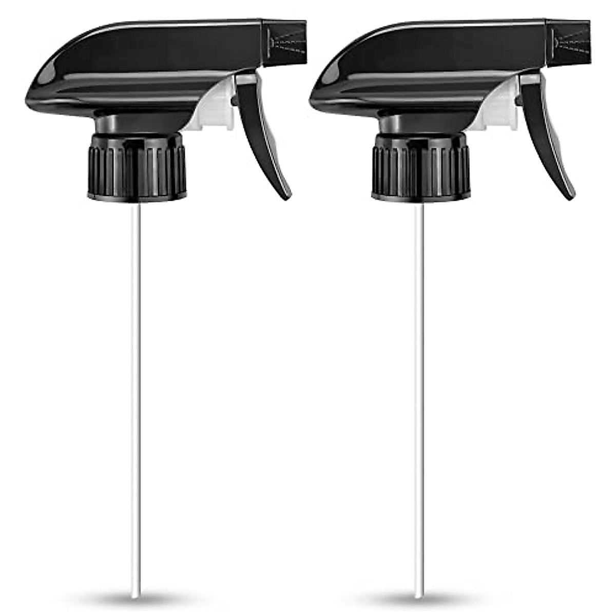 2 Pack Black Trigger Sprayers Replacement Spray Nozzles with Mist Stream Sprayer for 8oz/16oz Glass Spray Bottles for Home, Kitchen, Garden and Office