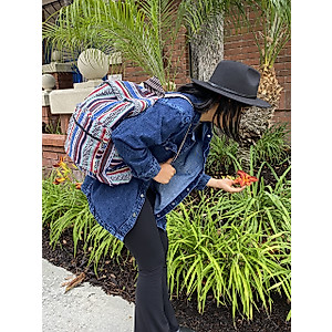 Unisex Blue Woven Cotton Ethnic Hippie Backpack or Daypack By Original Collections