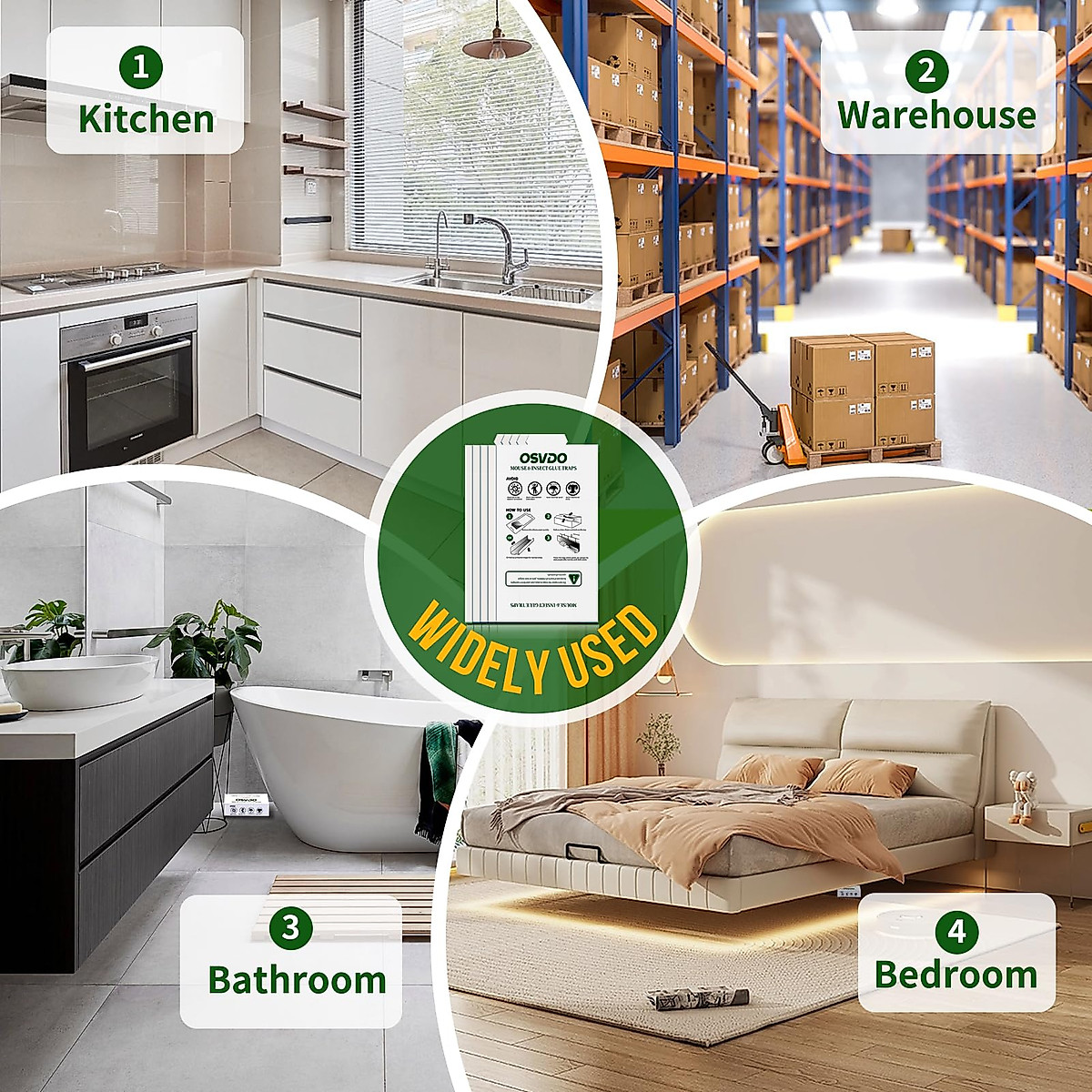 Mouse & Insect Glue Trap for Indoor, 10 Pack Mouse Traps for Home, Sticky Pest Control Adhesive Tray for Catching Rats, Rodents, Bugs, Non Toxic Pre-Baited Glue Boards