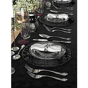 Regent Bead Flatware Set, 20-Piece Stainless-Steel Luxury Silverware Set Service for 4, Pearled Edge Tableware Cutlery Include Knife Fork Spoon, Dishwasher Safe