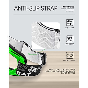 BATFOX Ski Goggles for Men Women Snowboard Goggles Snow Goggles for Men Snowboarding Youth UV400 OTG Dust-proof Anti-Slip Strap (REVO Tint)